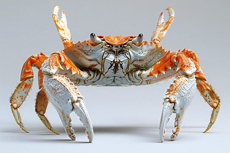 A Crab is Shown with Two Claws Up, High Quality, High Resolution Stock ...