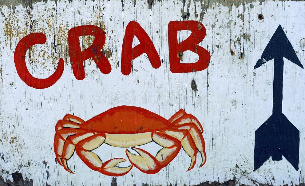 Crab sign stock photo. Image of crab, seafood, sign, white - 29668254