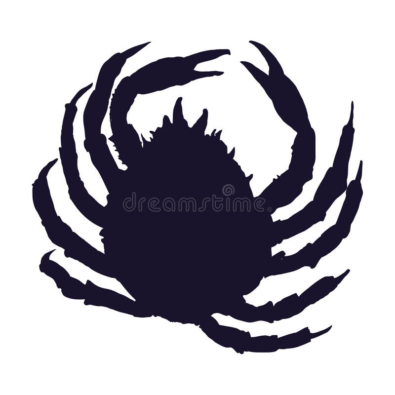Crab Silhouette - Vector Illustration Stock Vector - Illustration of ...