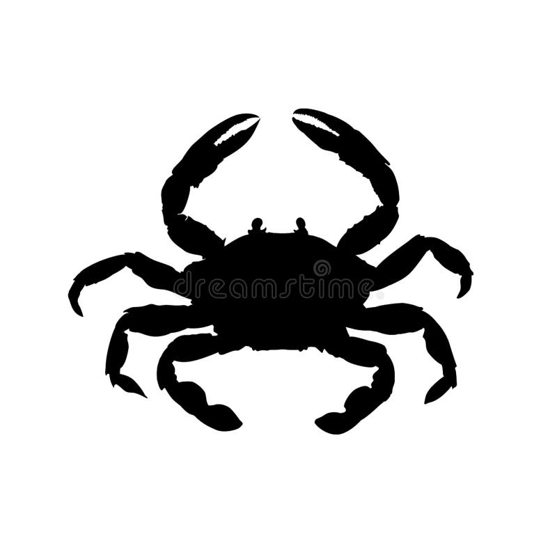 Crab Silhouette - Vector Illustration Stock Vector - Illustration of ...