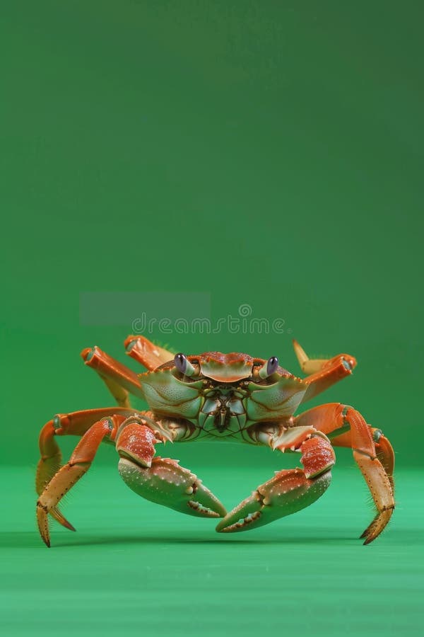 A Crab Standing on a Green Surface. Suitable for Marine Life Concepts ...