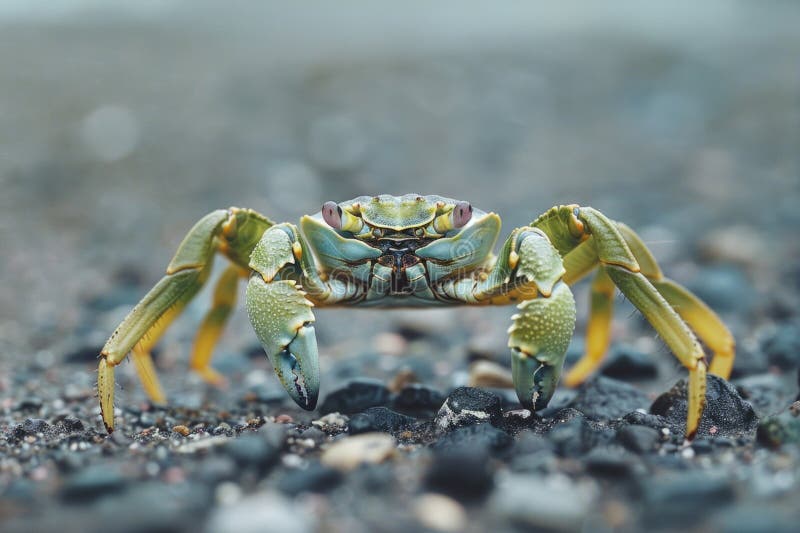 A Crab Standing on a Rocky Beach. Suitable for Marine Life Concepts ...