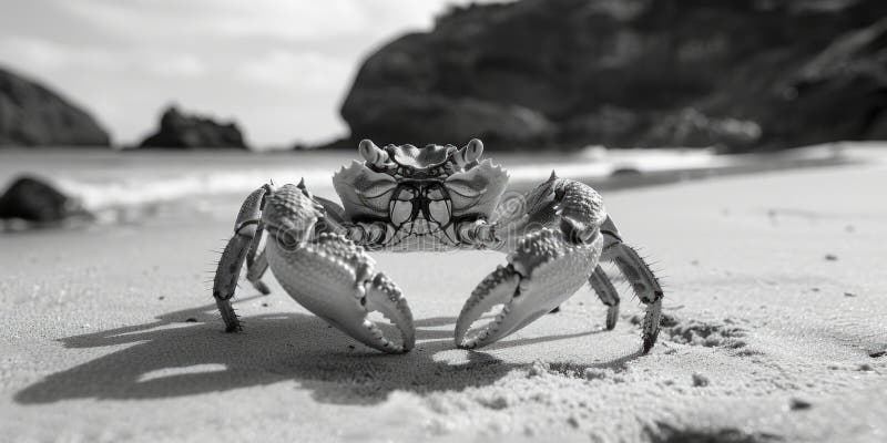 A Crab Standing on a Sandy Beach, Suitable for Nature and Wildlife ...