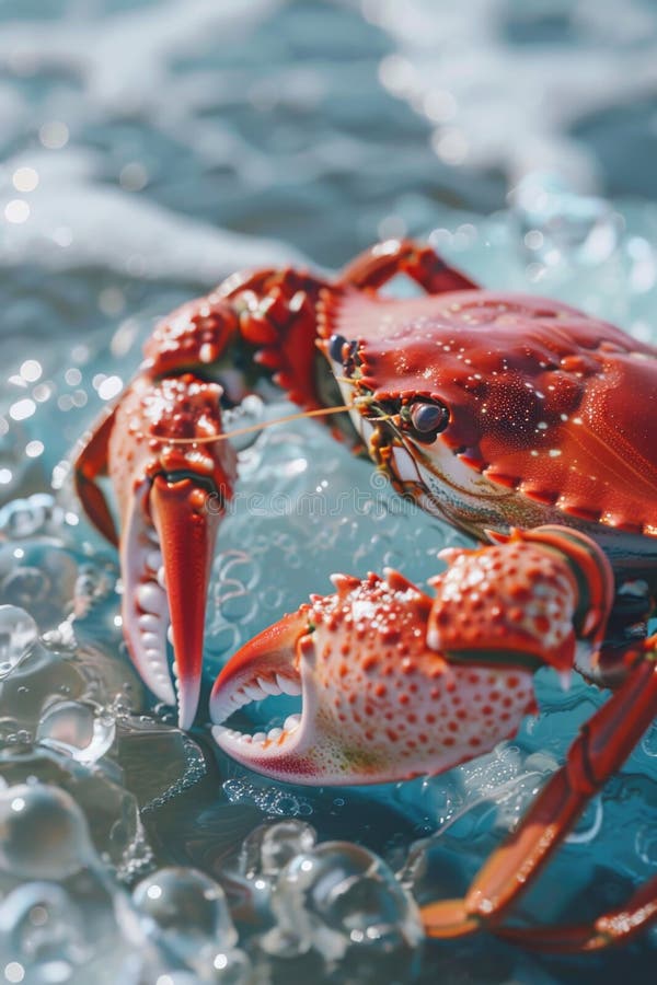 A Crab Standing in the Water on the Beach. Suitable for Nature or ...