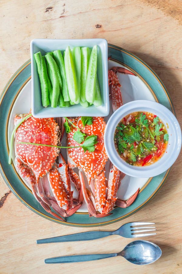 Crab steamed on the table stock image. Image of lentils - 72531647