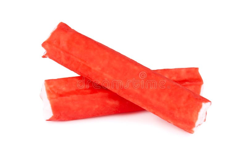 Crab Stick Isolated on White Background. Imitation Crab Meat Stock ...