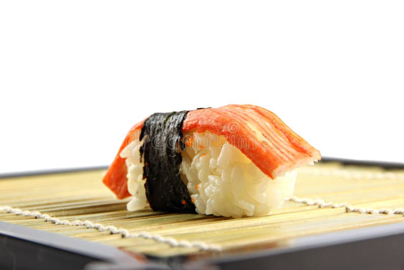 The Crab Sushi on the Dish. Stock Image - Image of wasabi, seaweed ...
