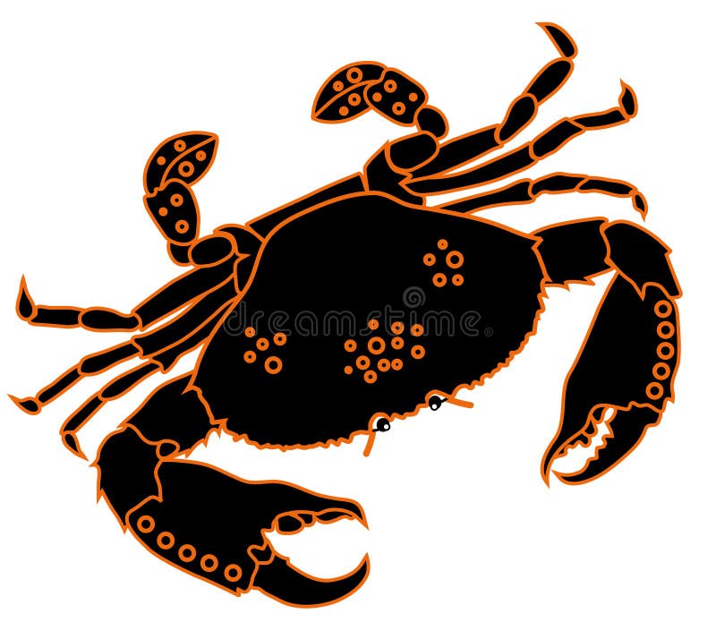 Crab. Vector clip-art. stock vector. Illustration of contour - 18234805
