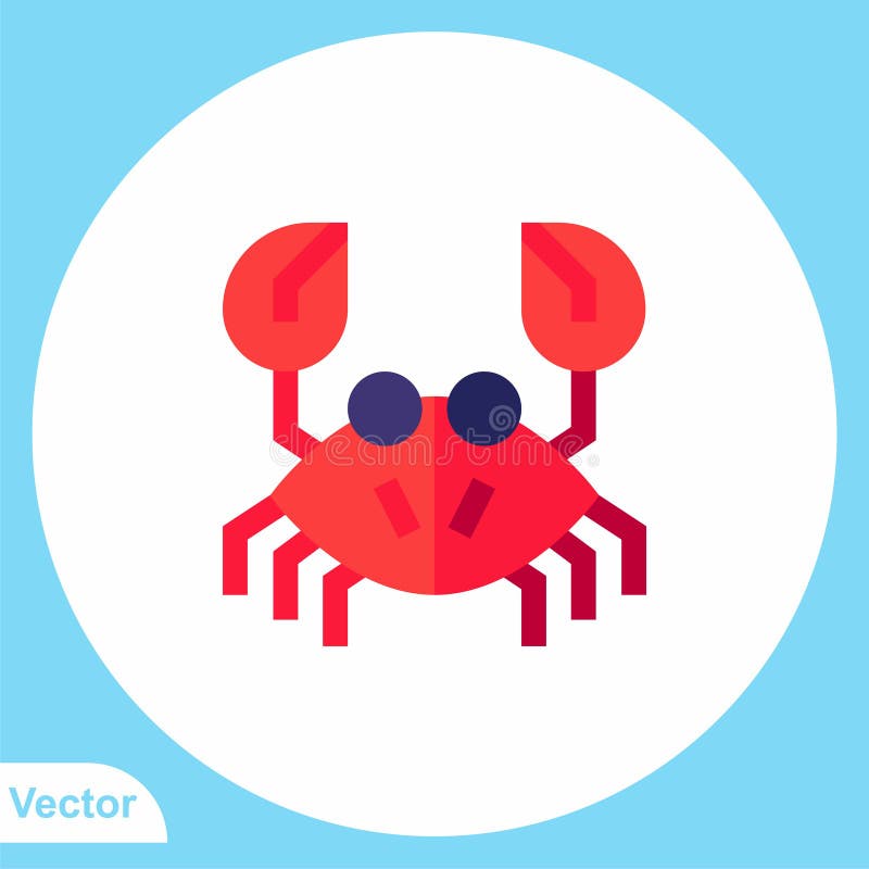 Crab Vector Icon Sign Symbol Stock Vector - Illustration of fishing ...