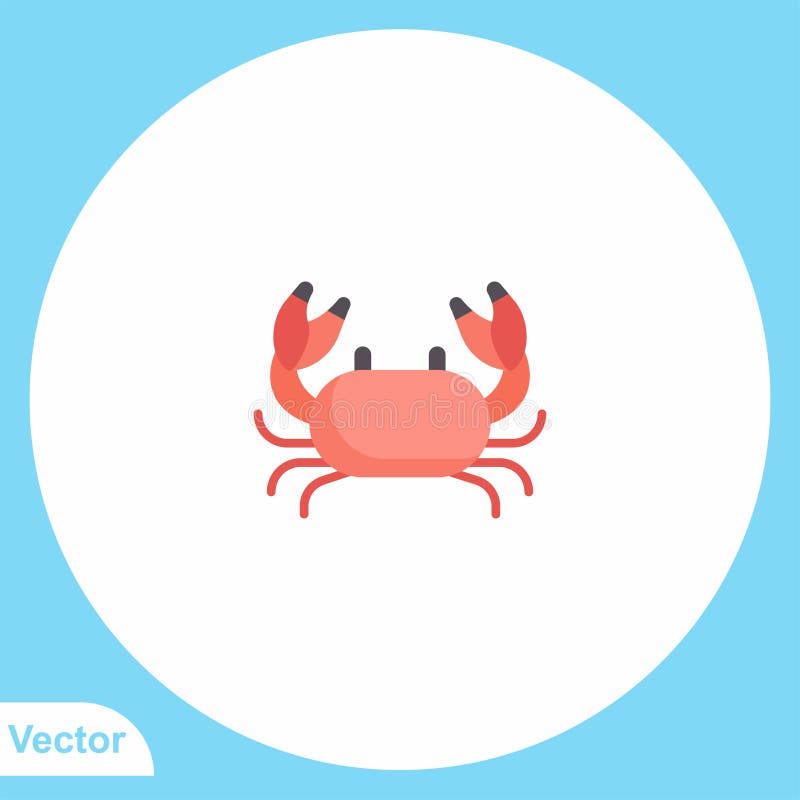 Crab Vector Icon Sign Symbol Stock Vector - Illustration of isolated ...