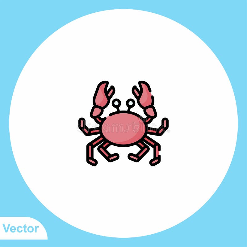 Crab Vector Icon Sign Symbol Stock Vector - Illustration of design ...
