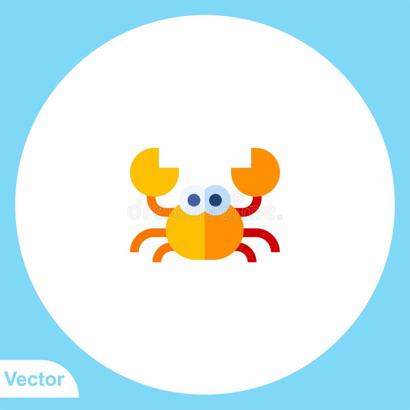 Crab Vector Icon Sign Symbol Stock Vector - Illustration of fishing ...