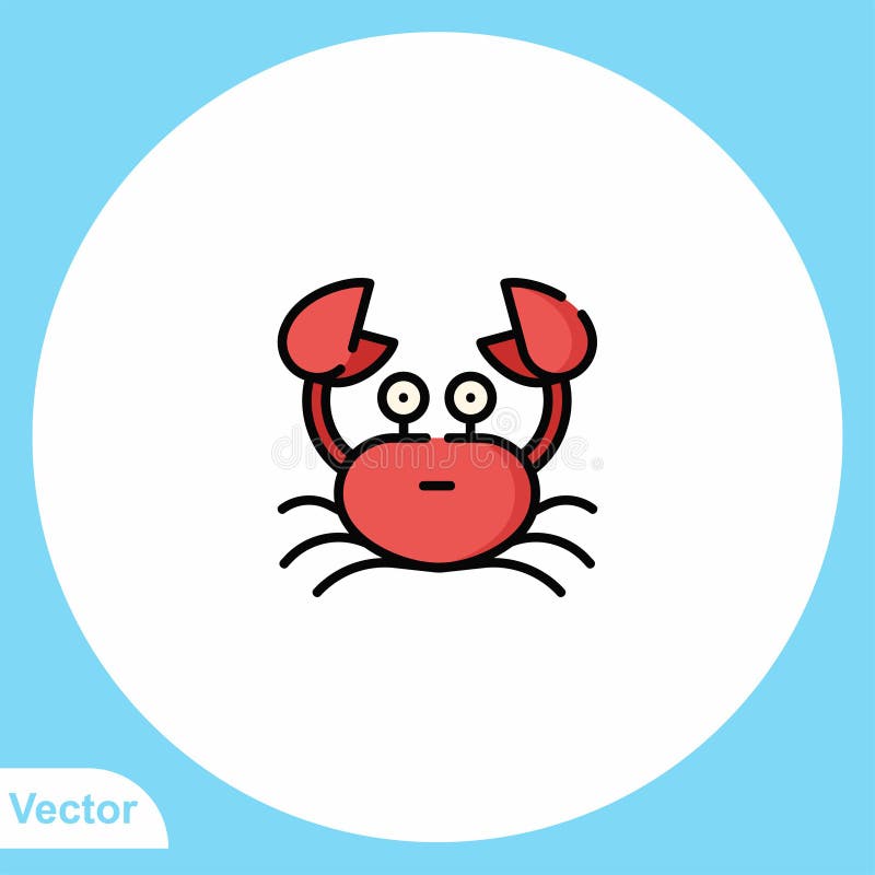 Crab Vector Icon Sign Symbol Stock Illustration - Illustration of ...