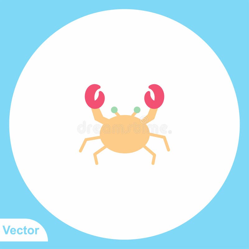 Crab Vector Icon Sign Symbol Stock Illustration - Illustration of ...