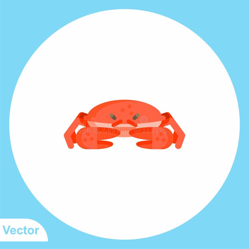 Crab Vector Icon Sign Symbol Stock Vector - Illustration of crab, cafe ...