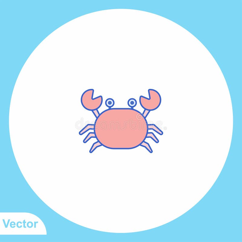 Crab Vector Icon Sign Symbol Stock Vector - Illustration of label, cafe ...