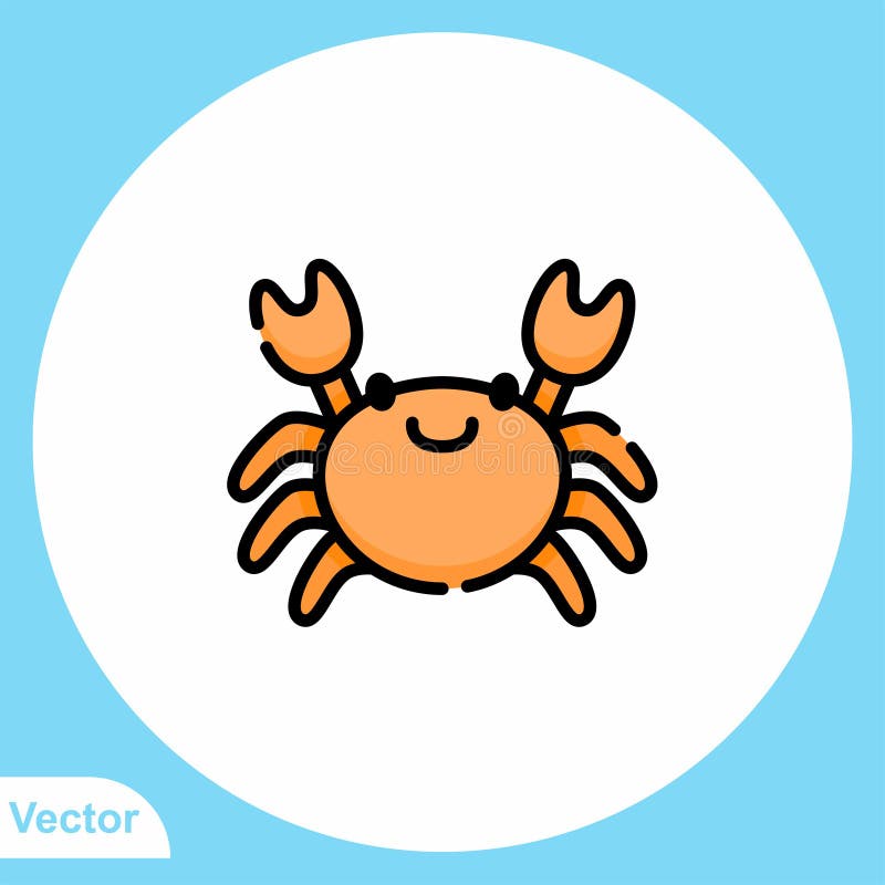 Crab Vector Icon Sign Symbol Stock Vector - Illustration of fishing ...