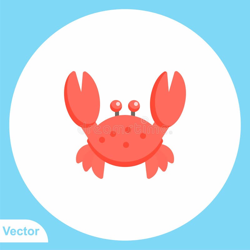 Crab Vector Icon Sign Symbol Stock Vector - Illustration of crab ...