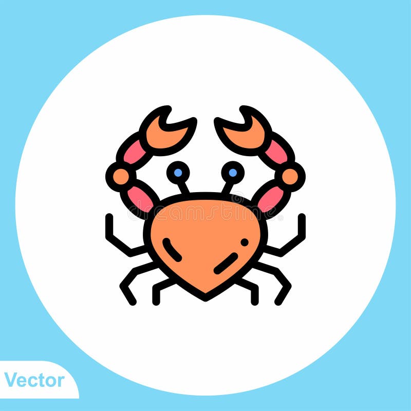 Crab Vector Icon Sign Symbol Stock Vector - Illustration of food, icon ...
