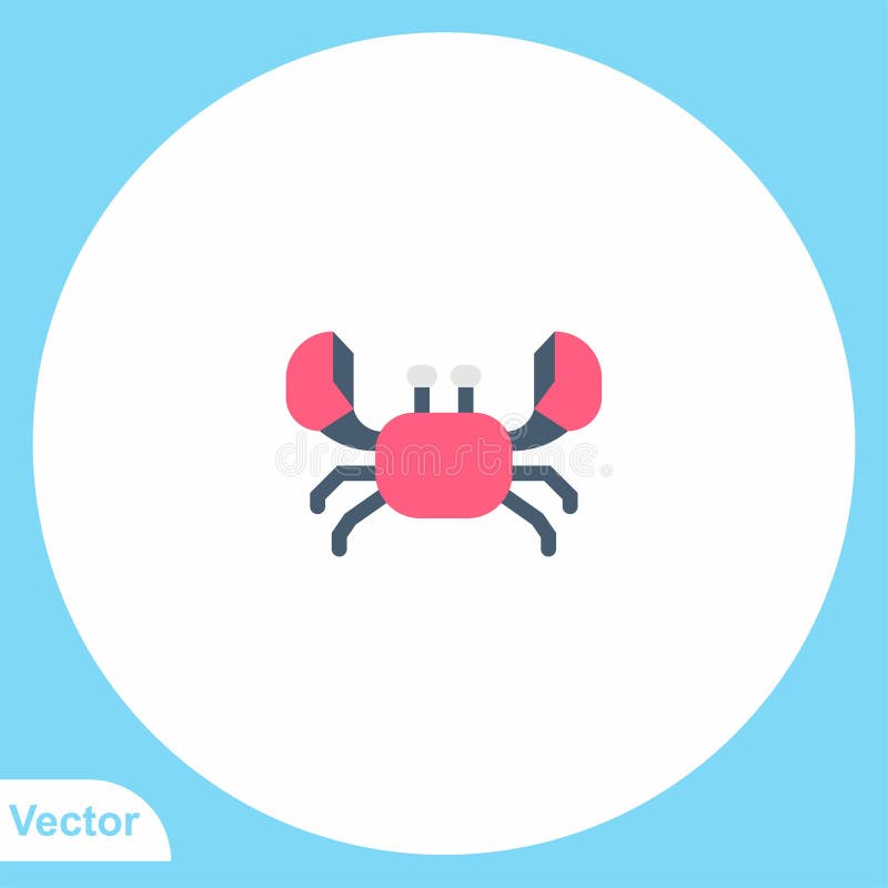 Crab Vector Icon Sign Symbol Stock Vector - Illustration of background ...