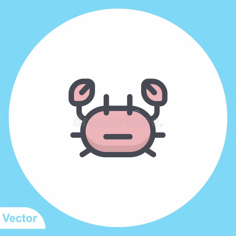Crab Vector Icon Sign Symbol Stock Vector - Illustration of aquarium ...
