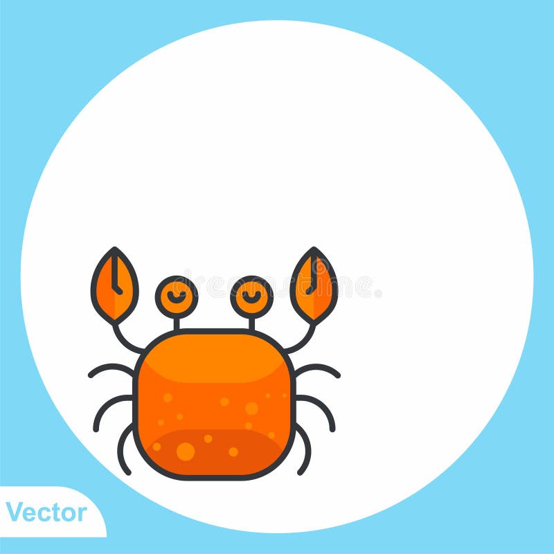 Crab Vector Icon Sign Symbol Stock Vector - Illustration of creature ...
