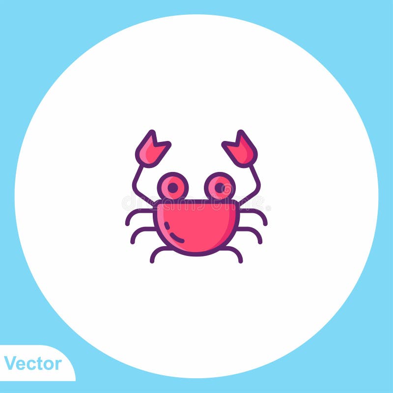 Crab Vector Icon Sign Symbol Stock Vector - Illustration of cuisine ...