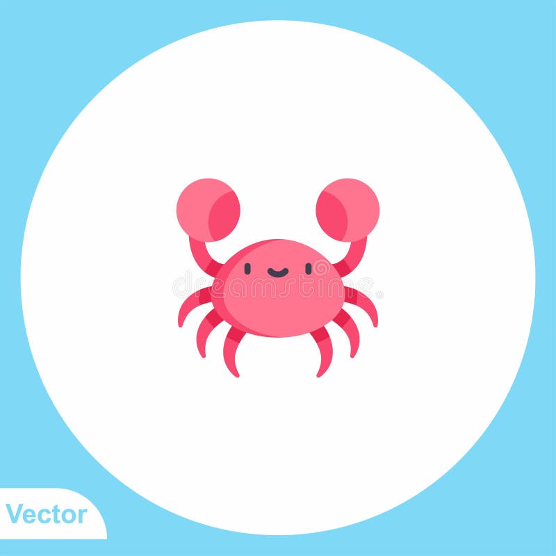 Crab Vector Icon Sign Symbol Stock Illustration - Illustration of ...