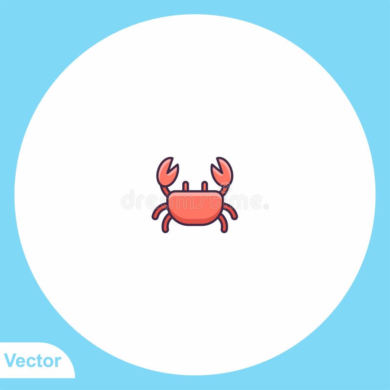 Crab Vector Icon Sign Symbol Stock Illustration - Illustration of crab ...