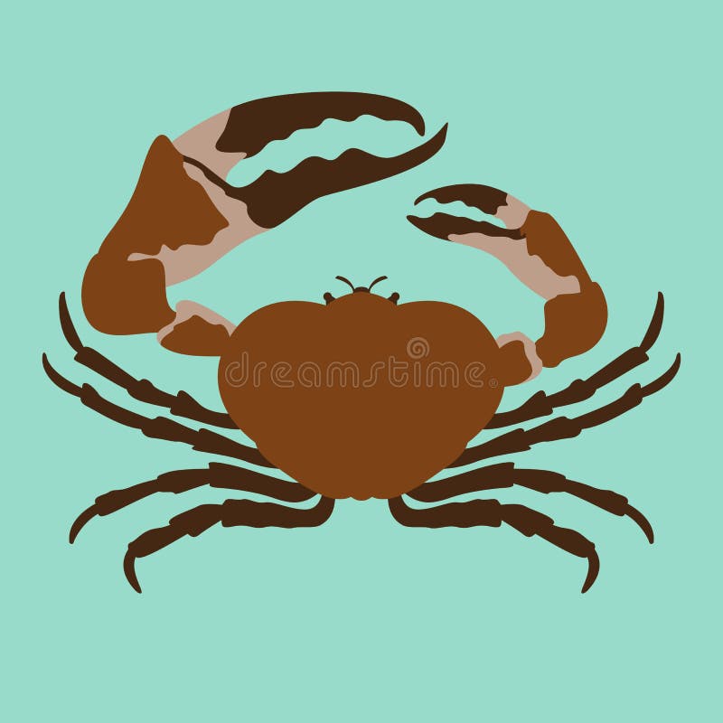 Crab Vector Illustration Flat Style Front Side Stock Vector ...