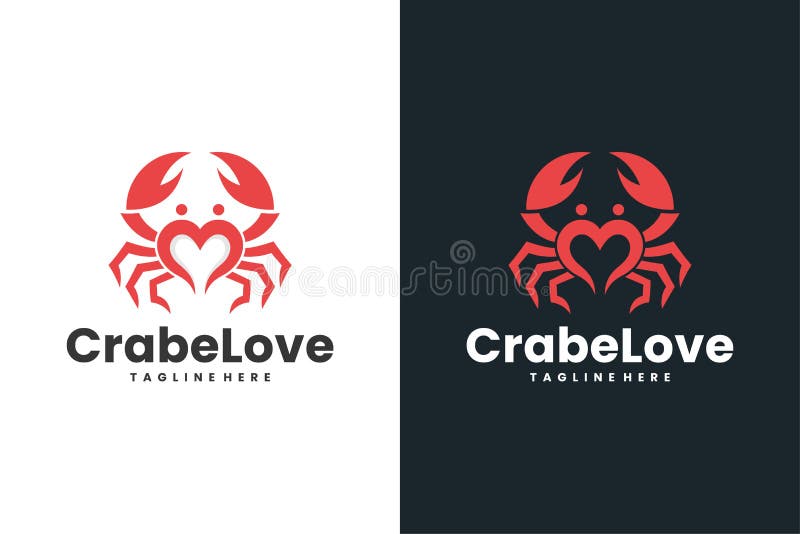 Crab Love Logo Combination Concept Stock Vector - Illustration of ...