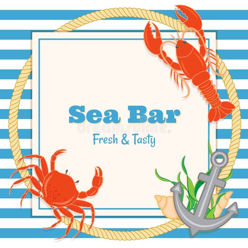 Crabe et homard illustration de vecteur. Illustration du citron - 52539739