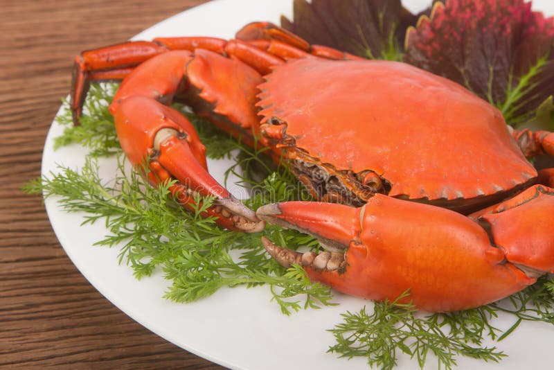 Crabe rouge d'un plat image stock. Image du rouge, gourmet - 46518251