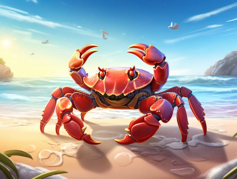Crabs Cartoon for You Design Made with Generative AI Illustration Stock ...