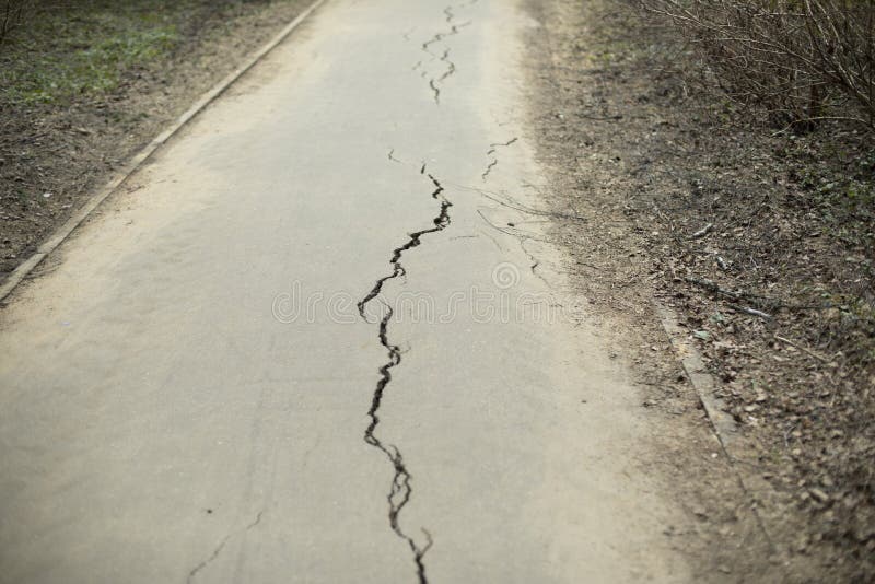 Crack in Asphalt. Road with Defect Stock Image - Image of defect ...
