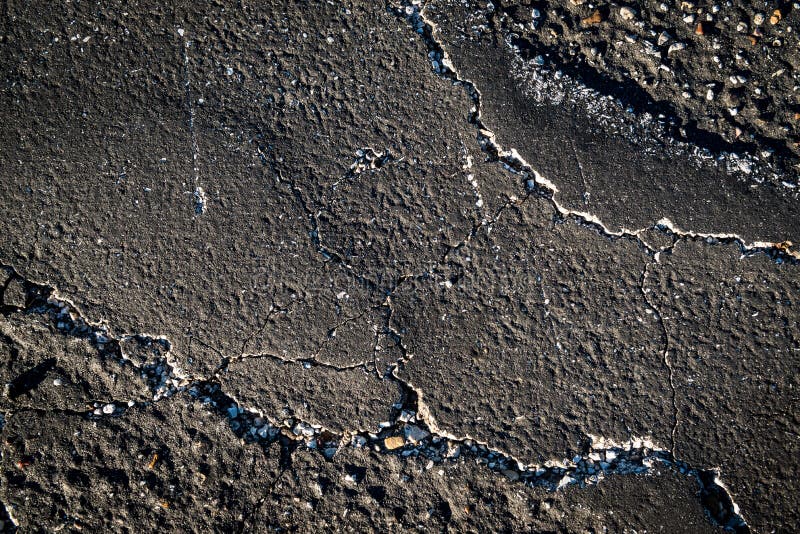 Crack Asphalt Road Surface Texture Stock Photo - Image of close, rock ...