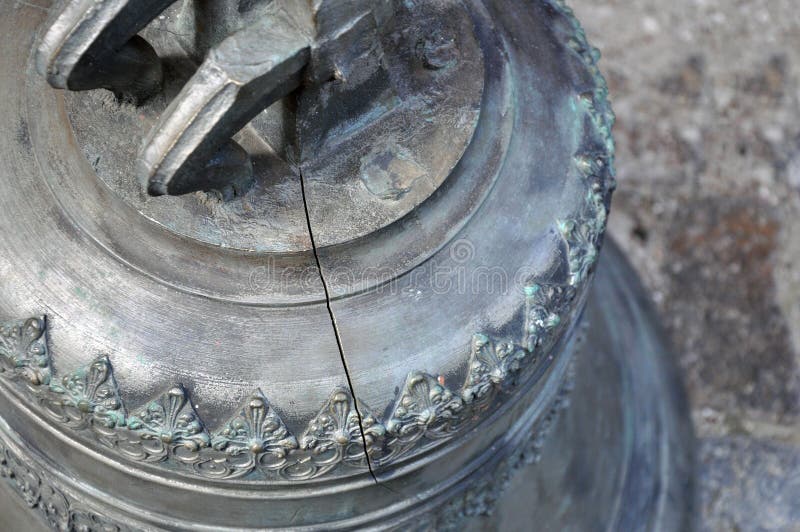 A Crack on the Bell Resulting from a Temperature Difference Stock Image ...