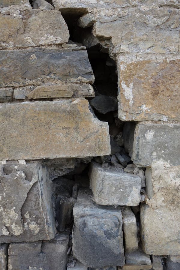 A Crack on a Big Castle Wall Stock Image - Image of feature, floor ...