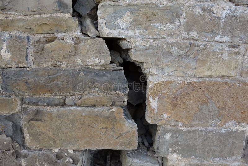 A Crack on a Big Castle Wall Stock Photo - Image of people, rock: 116752662