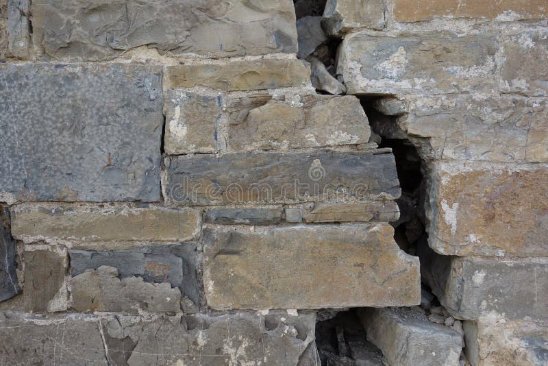 A Crack on a Big Castle Wall Stock Image - Image of feature, floor ...