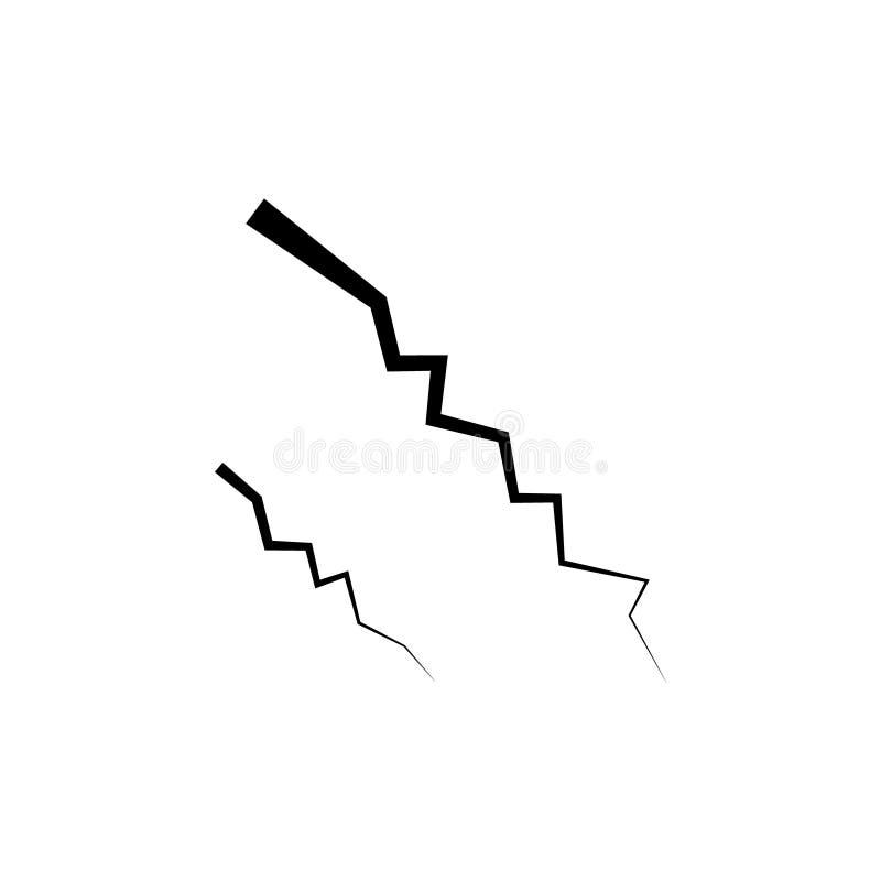 Crack Black Icon. Ground Crack Black Symbol Vector Illustration ...