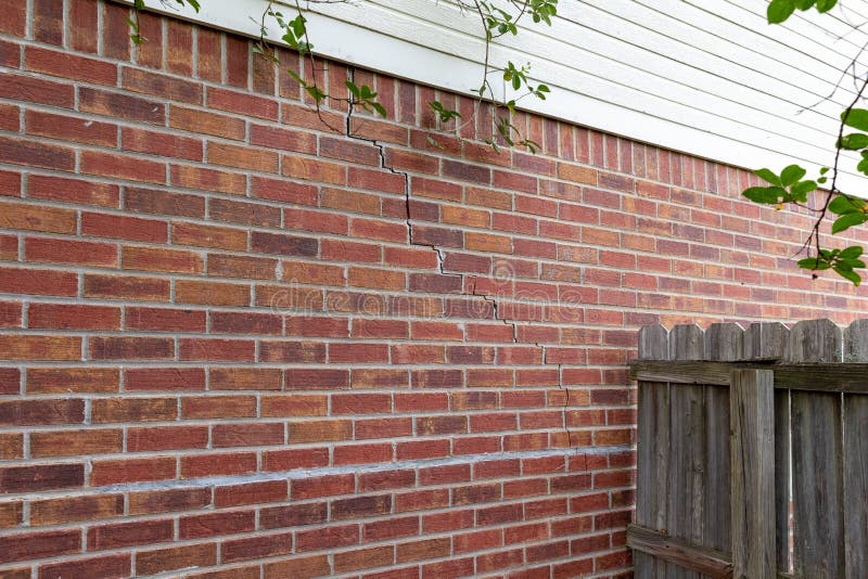 Crack in Bricks of Home from Foundation Problems Stock Image - Image of ...