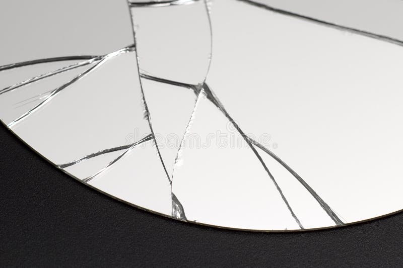 Crack and Broken Mirror in a Front View Image Stock Image - Image of ...