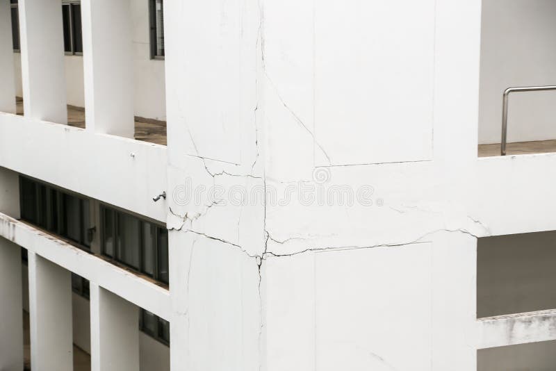 Crack in a Building`s Base Due To Subsidence Stock Image - Image of ...
