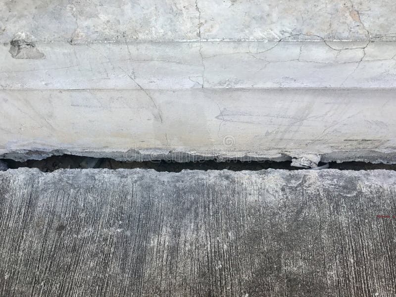 Crack of the Concrete Building Base Stock Image - Image of background ...