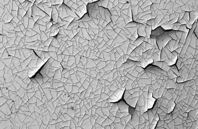 Crack and Damage on Painted Texture in Black and White. Stock Image ...