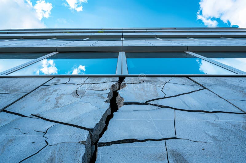 Crack in a Damaged Multi-storey Building Stock Photo - Image of surface ...