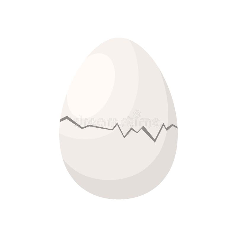 Crack in Fragile Shell of Oval Hens Egg Breaks into Sections Stock ...