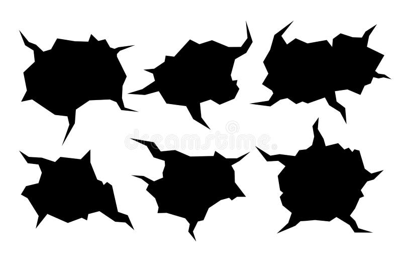 Crack Holes Set. Damaged Surface. Broken Wall Vector Design Collection ...