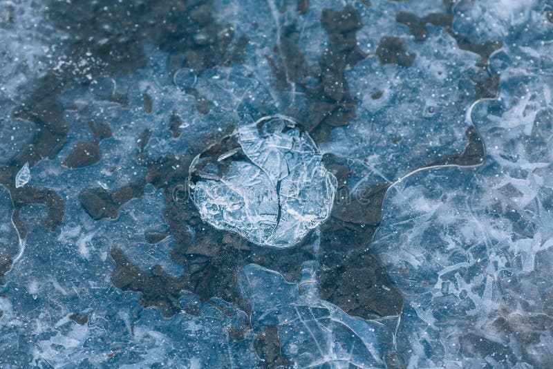 Crack on the Ice. Background with Ice Stock Photo - Image of effect ...